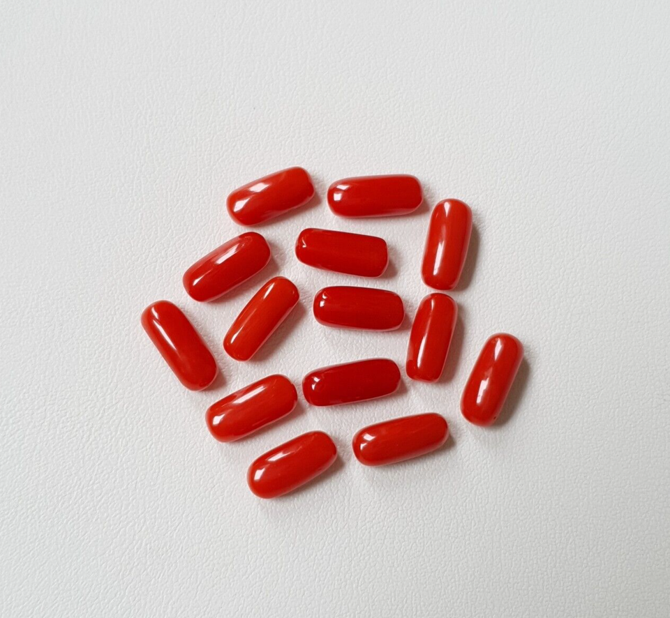 Mediterranean 100%Natural Italian Red Coral cabochon Sea Loose Gemstone ...