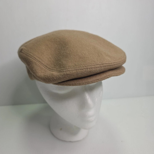 Hat, Flat Cap, Camel, Tan, Wool, Winter Insulated Ear Flaps, Small 7 1/ ...