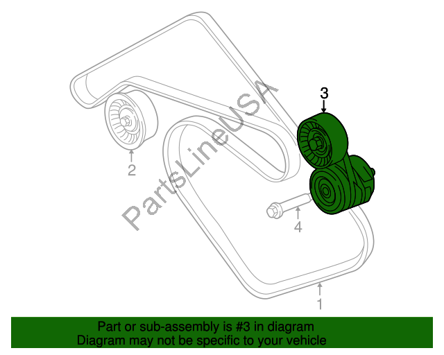Genuine Jaguar Serpentine Tensioner Drive Belt Pulley NCA7739AE | eBay