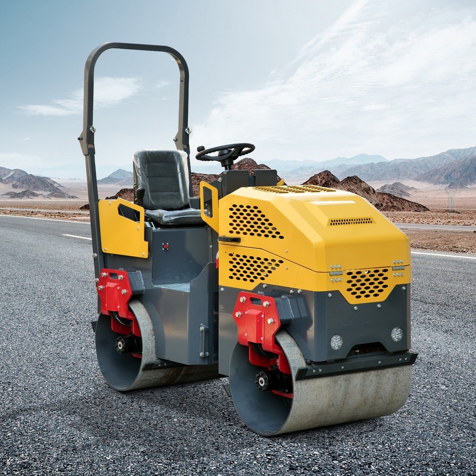 Road Mini Vibratory Roller 1 Ton Double Drum Road Roller Compactor | eBay