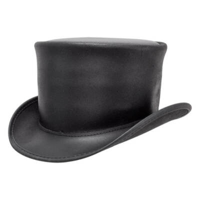 Leather Top Hats El Dorado Steampunk Simple Black Leather Top Hat ...
