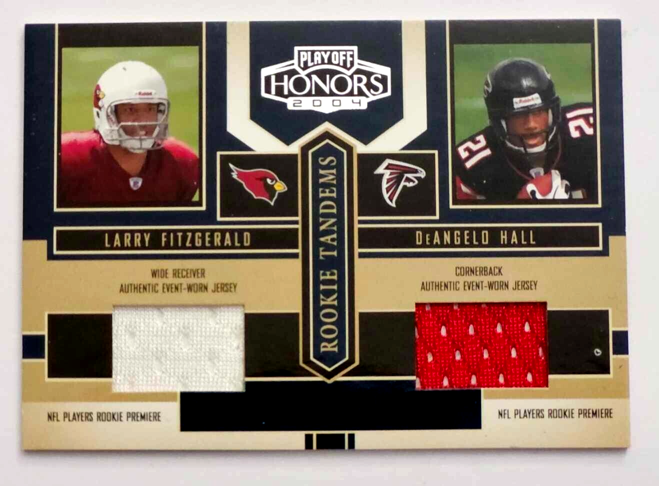 2004 Playoff Honors Rookie Larry Fitzgerald JERSEY with DeAngelo Hall ...