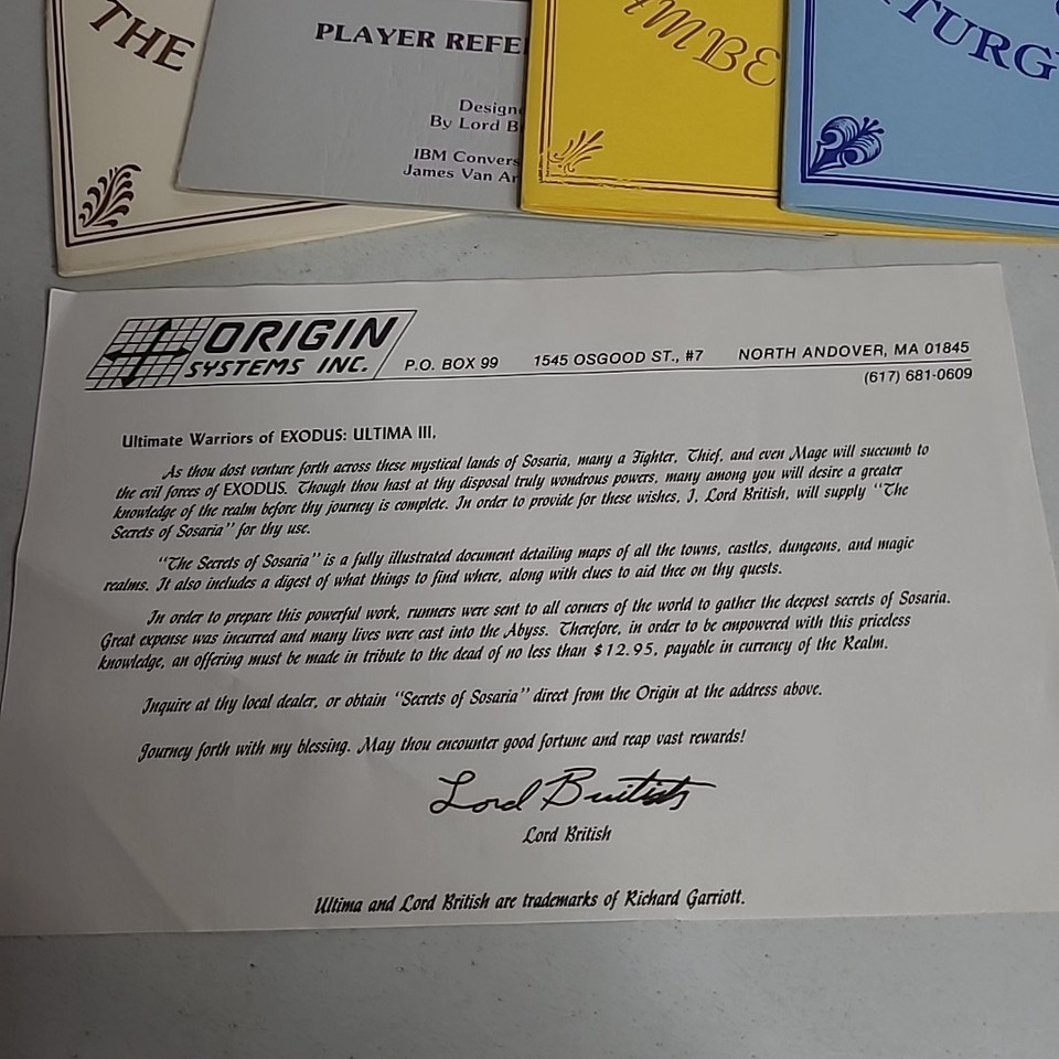 Ultima III Warriors Of Exodus PC IBM RPG Boxed NO MAP 5.25 Floppy Disk ...