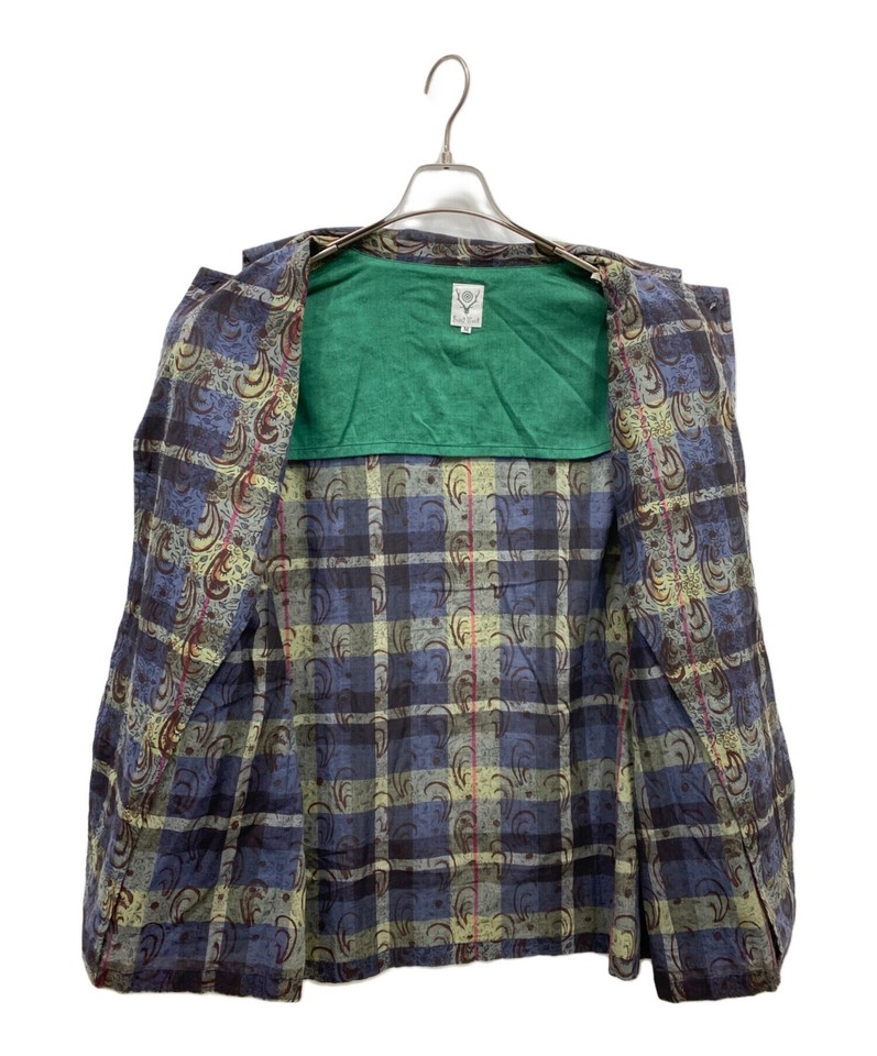 South2 West8 Pen Jacket Batik Over Print Size: M Blue Men IN867 | eBay