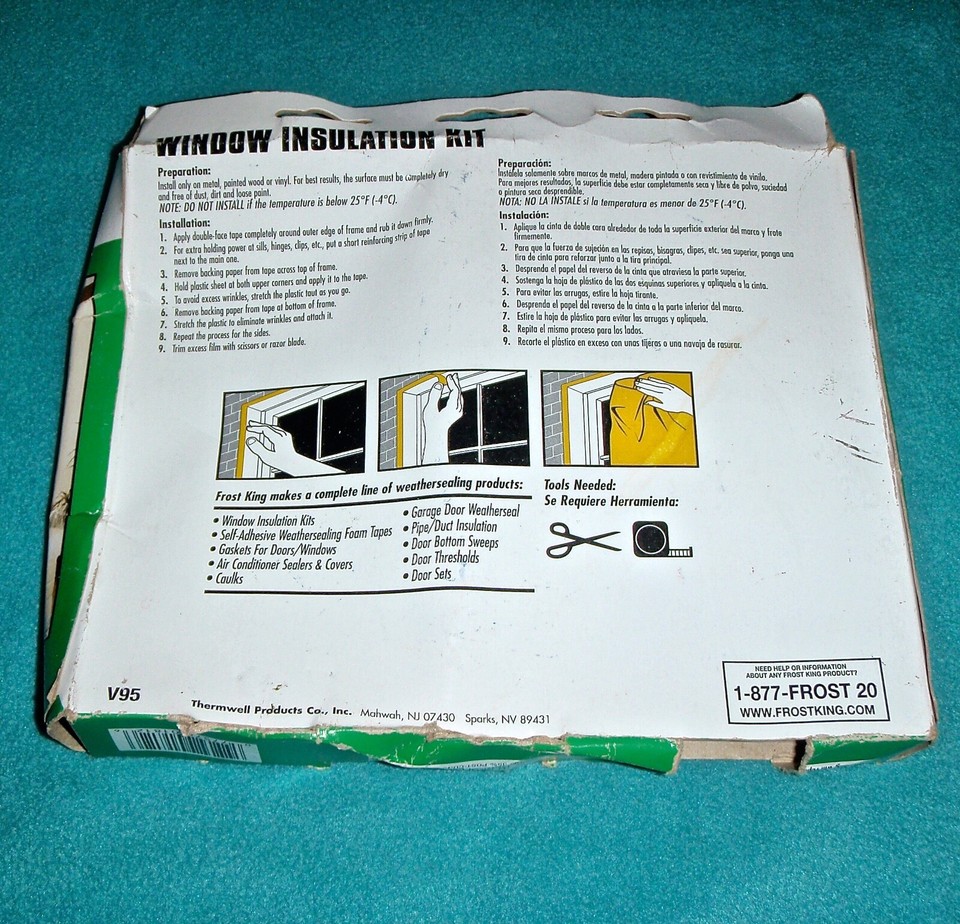 FROST KING EXTRA LARGE WINDOW INSULATION KIT 62" WIDE 210" LONG OUTDOOR ...