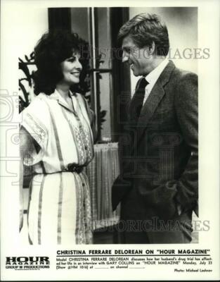 1984 Press Photo Cristina Ferrare DeLorean & Gary Collins On "Hour ...