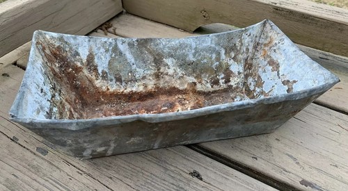 Vintage Galvanized Tin Turpentine Tar Cup Concave Shape Agricultural ...