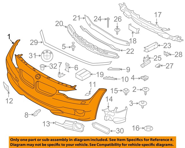 Front Bumper Cover BMW 328i Standard Type 2012-2015 51117293011 OEM for ...