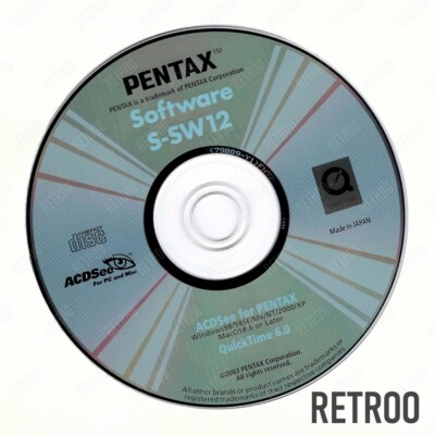 Pentax Digital Camera Software CD S-SW12 Windows 98/Me/2000/XP & Mac OS ...