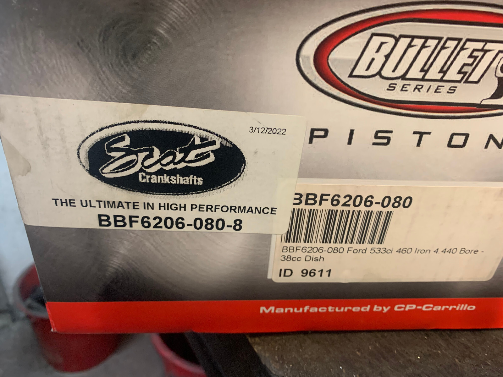 CP Bullet Forged Pistons BBF6206-080 Ford 429 460 112,776mm Piston ...