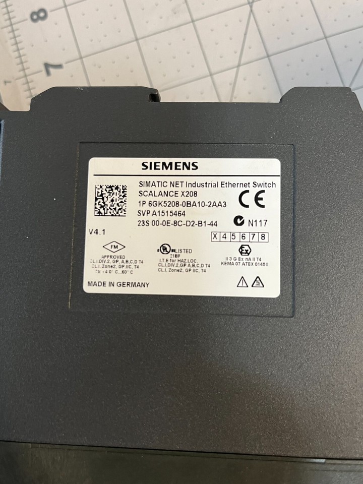 SIEMENS SCALANCE X208 6GK5208-0BA10-2AA3 SIMATIC NET INDUSTRIAL ...