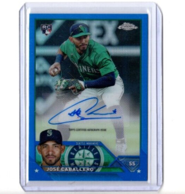 2023 Topps Chrome Blue Refractor AUTOGRAPH Jose Cabellero RC #'d 53/150 ...