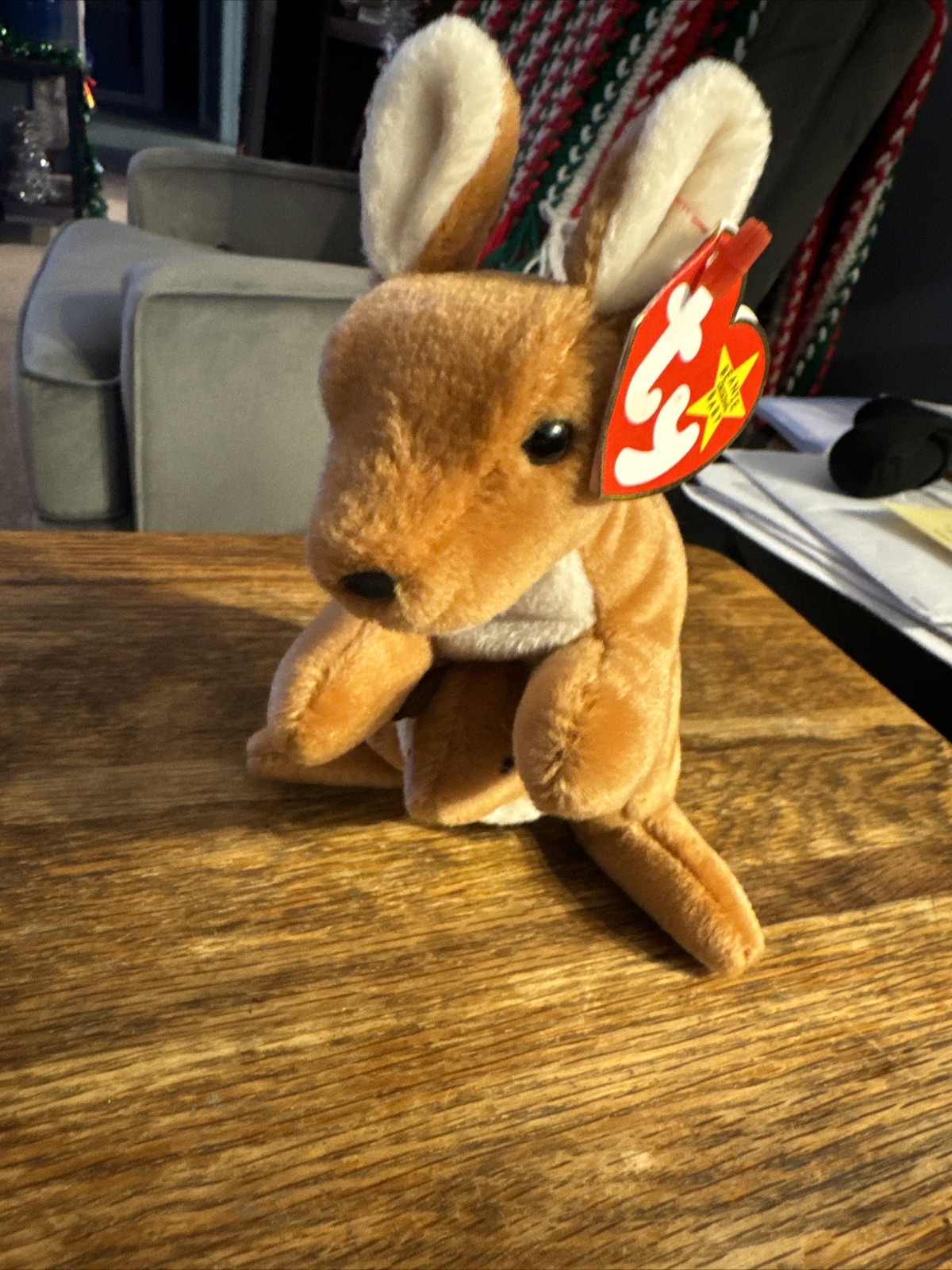 Ty Beanie Baby 1996 Pouch Kangaroo 1995 Twigs The Giraffe & 1993 ...
