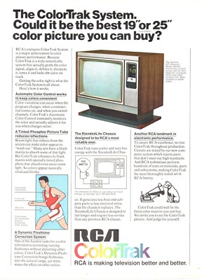 1978 RCA COLORTRAK System Color TV Vintage PRINT AD - BETTER COLOR WALL ...