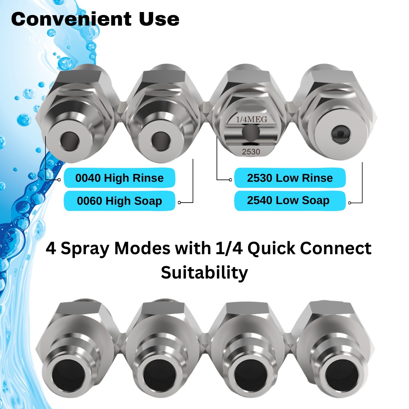 Jrod Pressure Washer Nozzle 4 GPM | 4-Tip Softwash Nozzle | Pressure ...