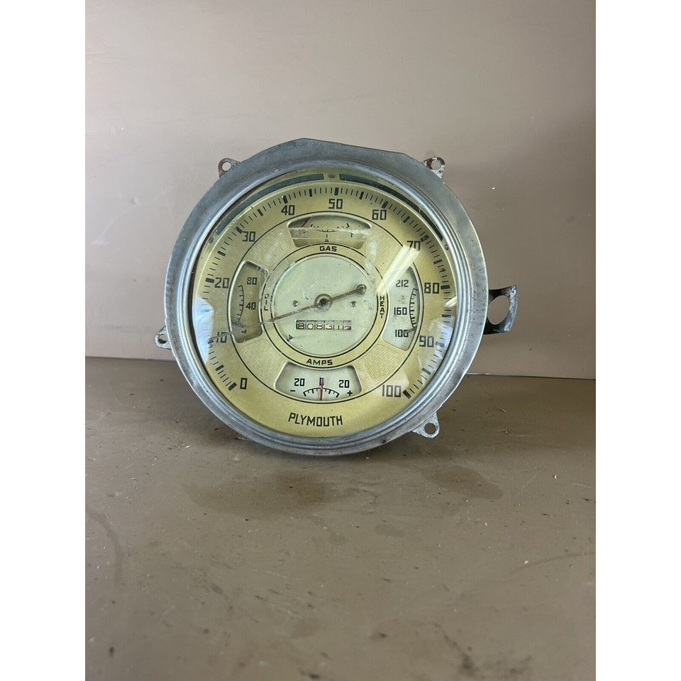 1936 Plymouth Speedometer Instrument Gauge Cluster Dash Gas Oil Amp ...