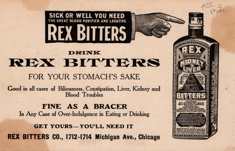 Postcard Rex Bitters Company Chicago Advertising | eBay