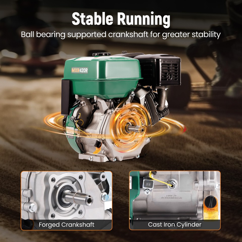 212/420cc 7/15HP Gasoline Engine Motor Horizontal Recoil/Electric Start ...