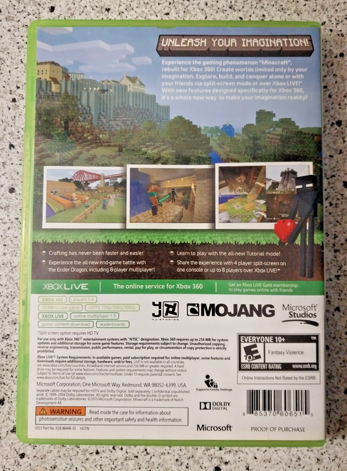 Minecraft - Xbox 360 Game Complete (2013) | eBay