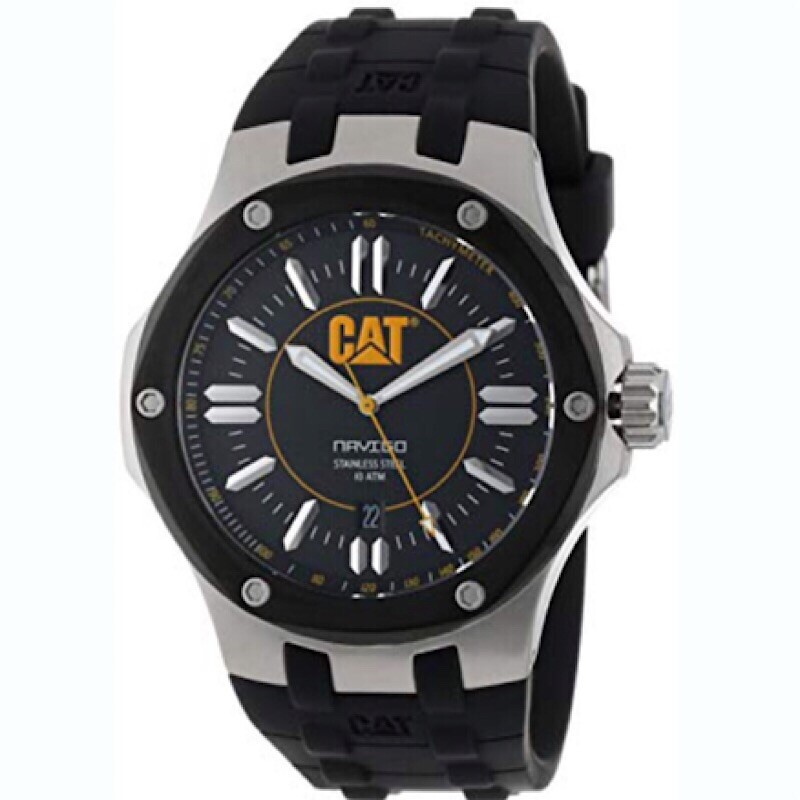 CAT WATCH STRAP, A1.141 , BLACK RUBBER SILVER BUCKLE , CAT STRAP, A11 ...