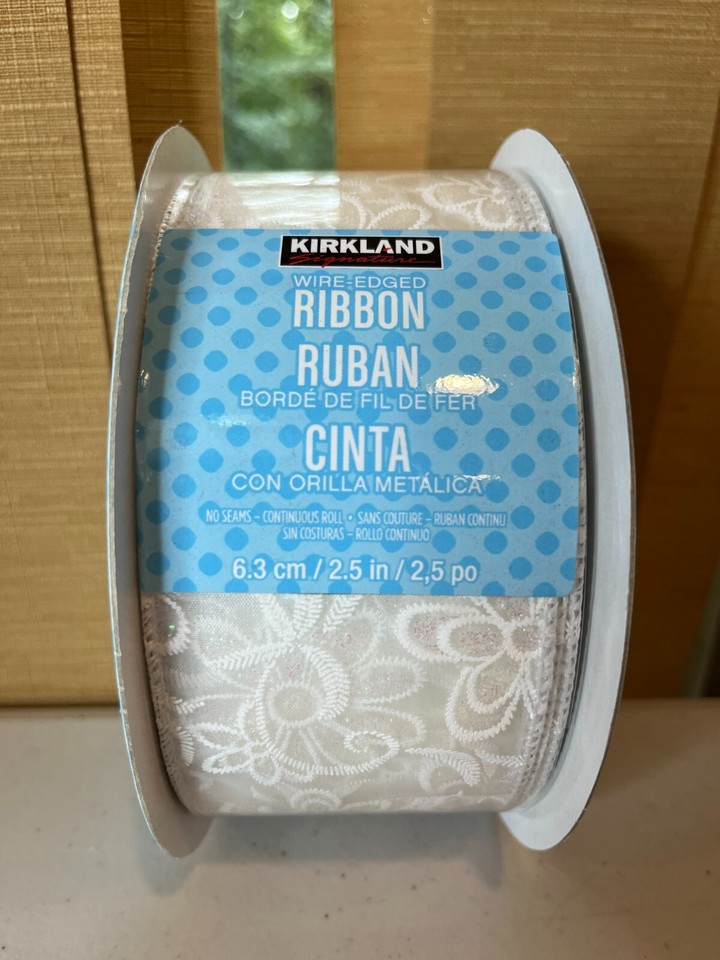 Kirkland Wire-Edged Ribbon 1.5"- 2.5" Wide 50 YD Gift Wrap Glitter ...