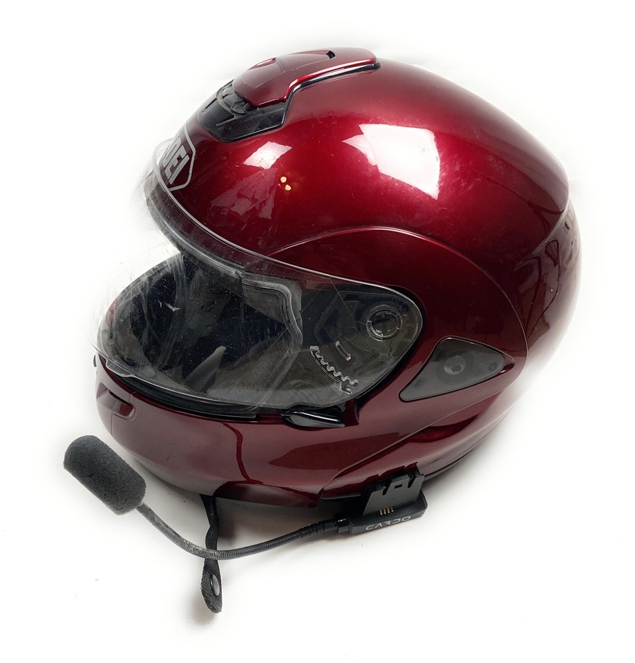 Shoei Multitec Motorcycle Helmet Wine Cardo Mount Mic Speaker Chords ...