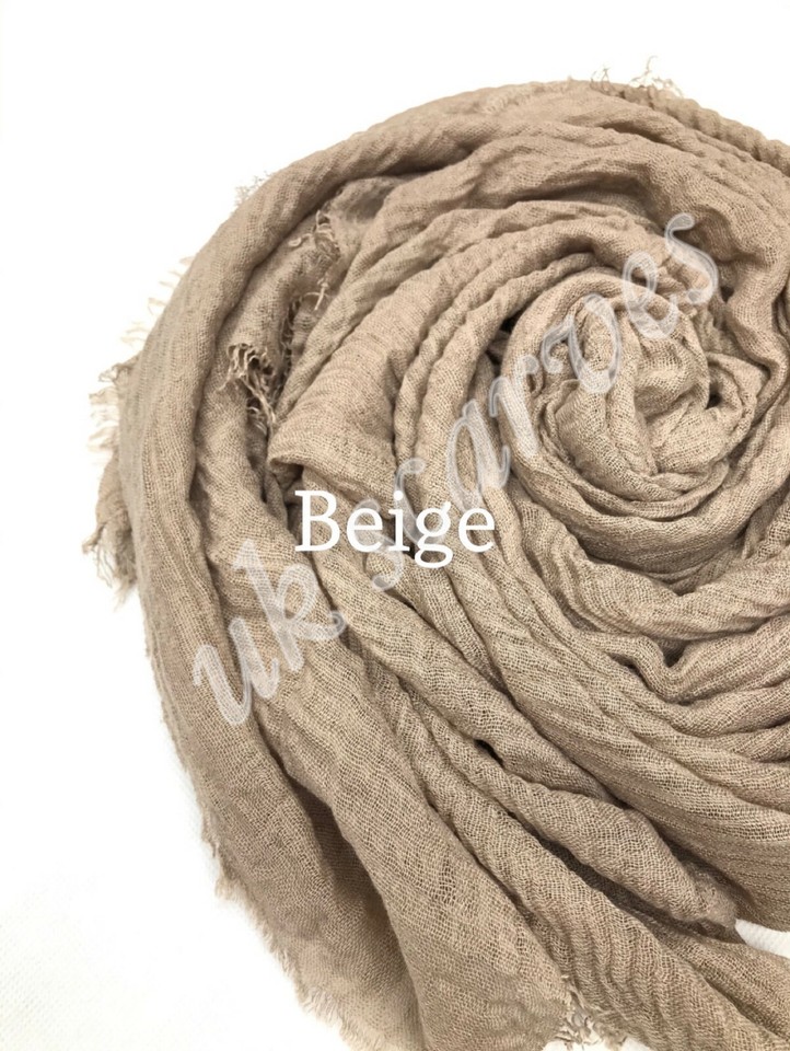 New Style Crinkle Scarf Hijab Plain Maxi Headscarf Crimp Scarves Shawl ...