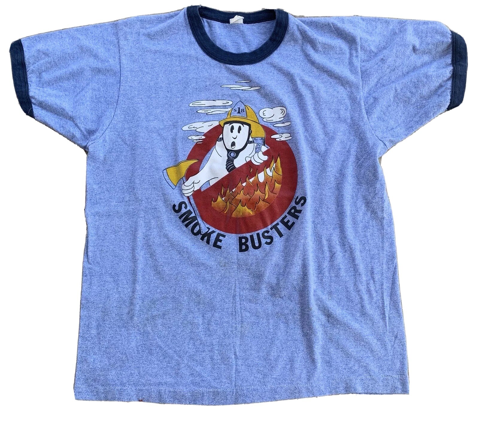 Vintage Smoke Busters Ringer Tee 80s T-Shirt Ghost In… - Gem
