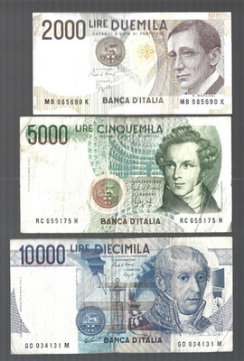 Italy🎯 assorted set of (7) withdrawn banknotes from Italy lot #2555 | eBay