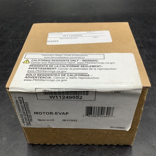 Brand NEW Genuine OEM Whirlpool Refrigerator Evaporator Fan Motor ...