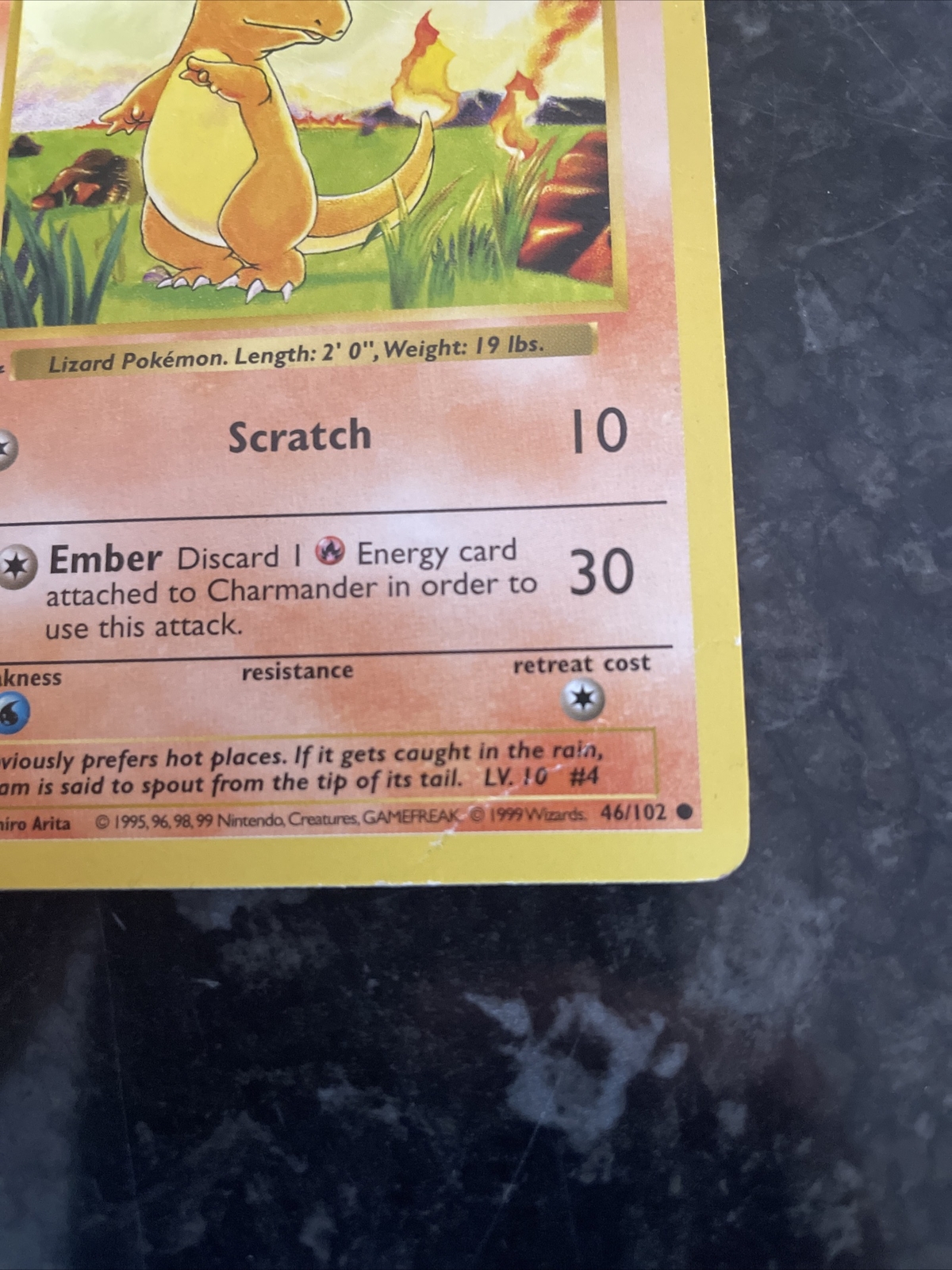 First 1st Edition SHADOWLESS Charmander Pokemon Card Base Set Creased ...
