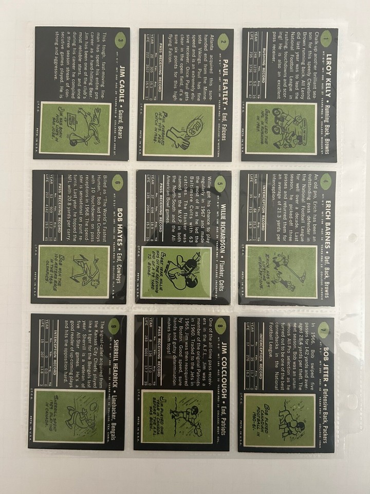 1969 Topps Football COMPLETE SET (263) EX/NM-MT in album w/pages | eBay