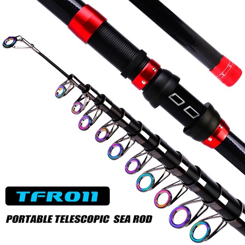 New Telescopic Spinning Fishing Rod Travel Lure Carbon Fiber Casting ...