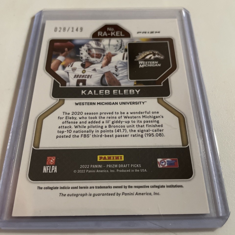 2023 Panini Prizim Draft Picks KALEB ELEBY Blue Prizim Auto /149 | eBay