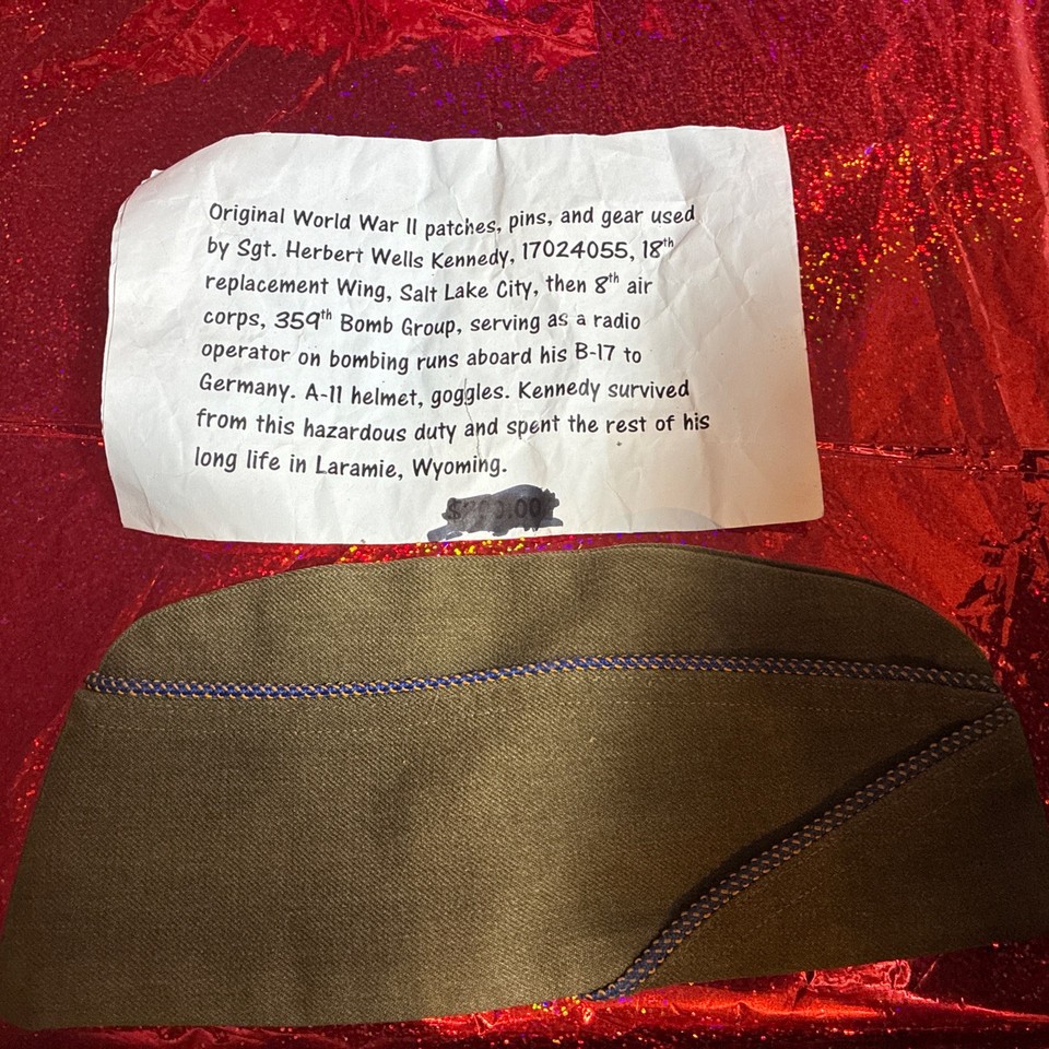 WW11 US Army Air Corps Wool Garrison Overseas Cap Blue/Orange Piping ...