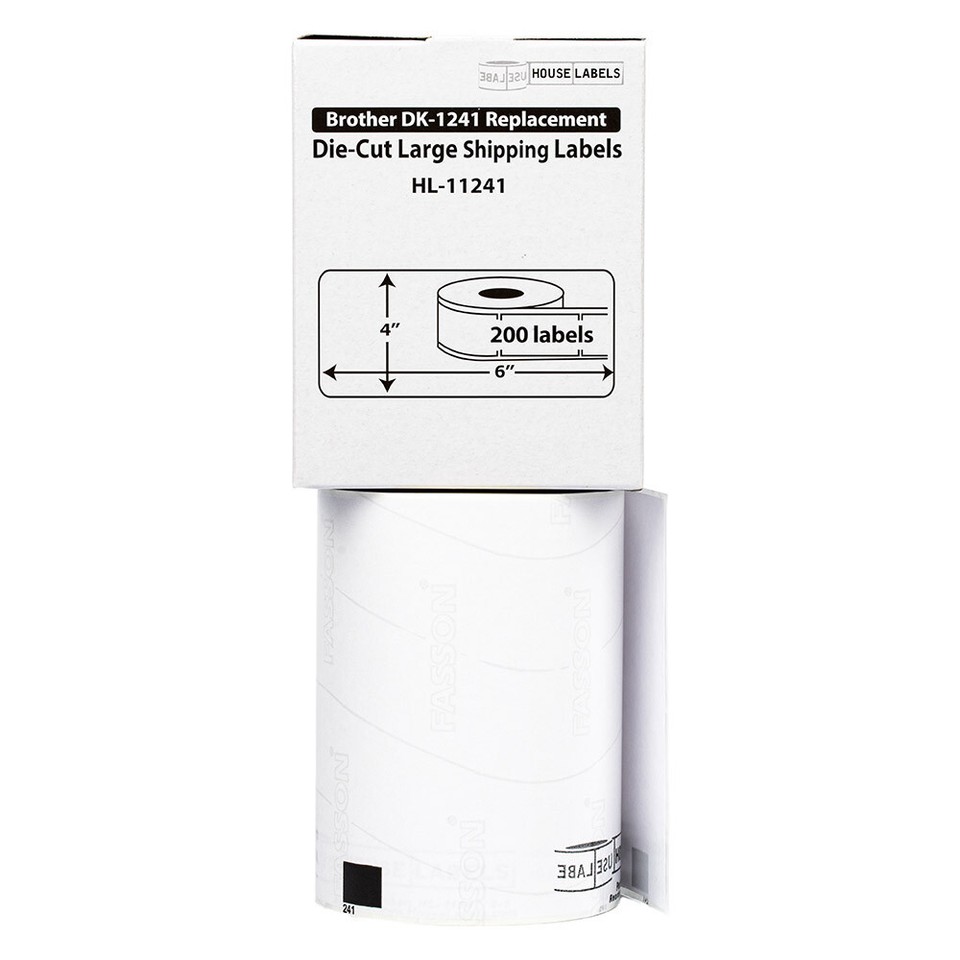 Non-OEM Fits BROTHER DK-1241 Labels (4" x 6") - (2) Rolls of 200 | eBay