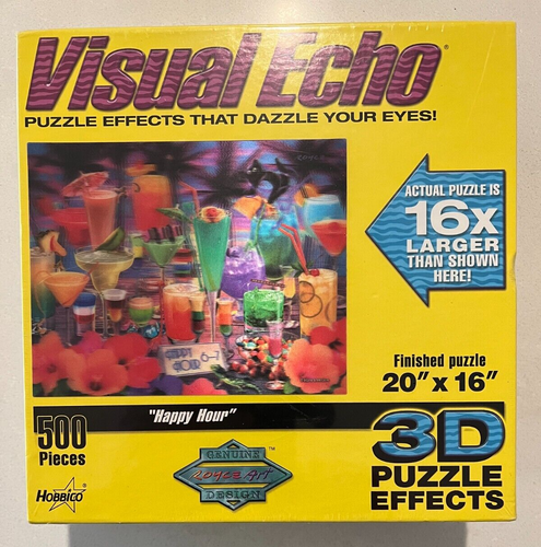 Visual Echo 3D 'HAPPY HOUR' 500 Piece Puzzle- Royce Art Hobbico 2005 ...