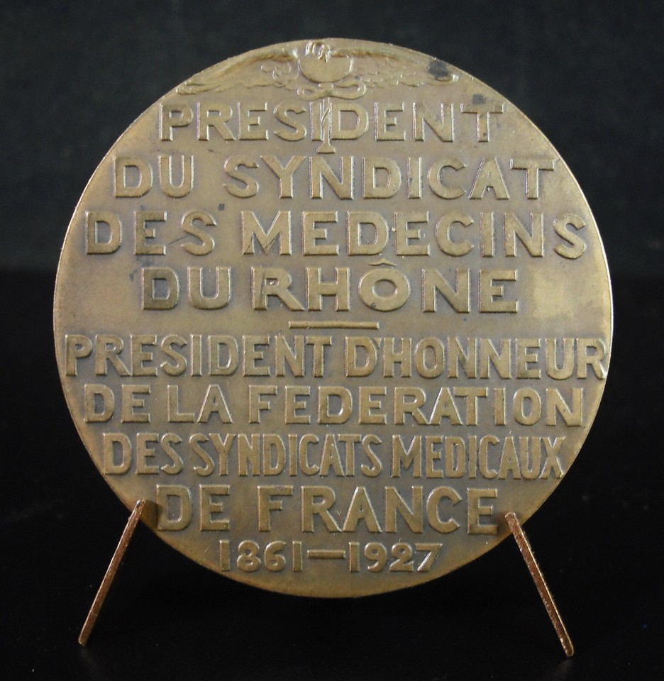 Medal Medicine Dr Marius Michon Doctors Rhone Charles 1928 Patina Old ...