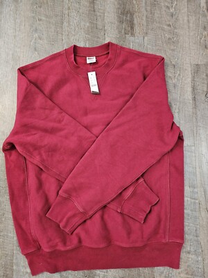 J Crew Sportswear Line Crewneck HEAVY Burgundy Sweater L NWT | eBay