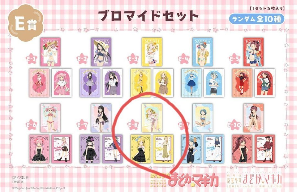 Madoka Magica Prize E-8 Promide Photo Set Tomoe Mami Anime Collectible ...