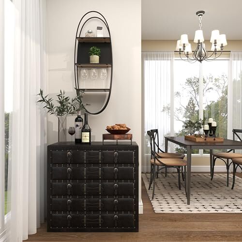 Metal Oval 2 Shelves Wall Shelf, 16" x 6" x 40", Black | eBay