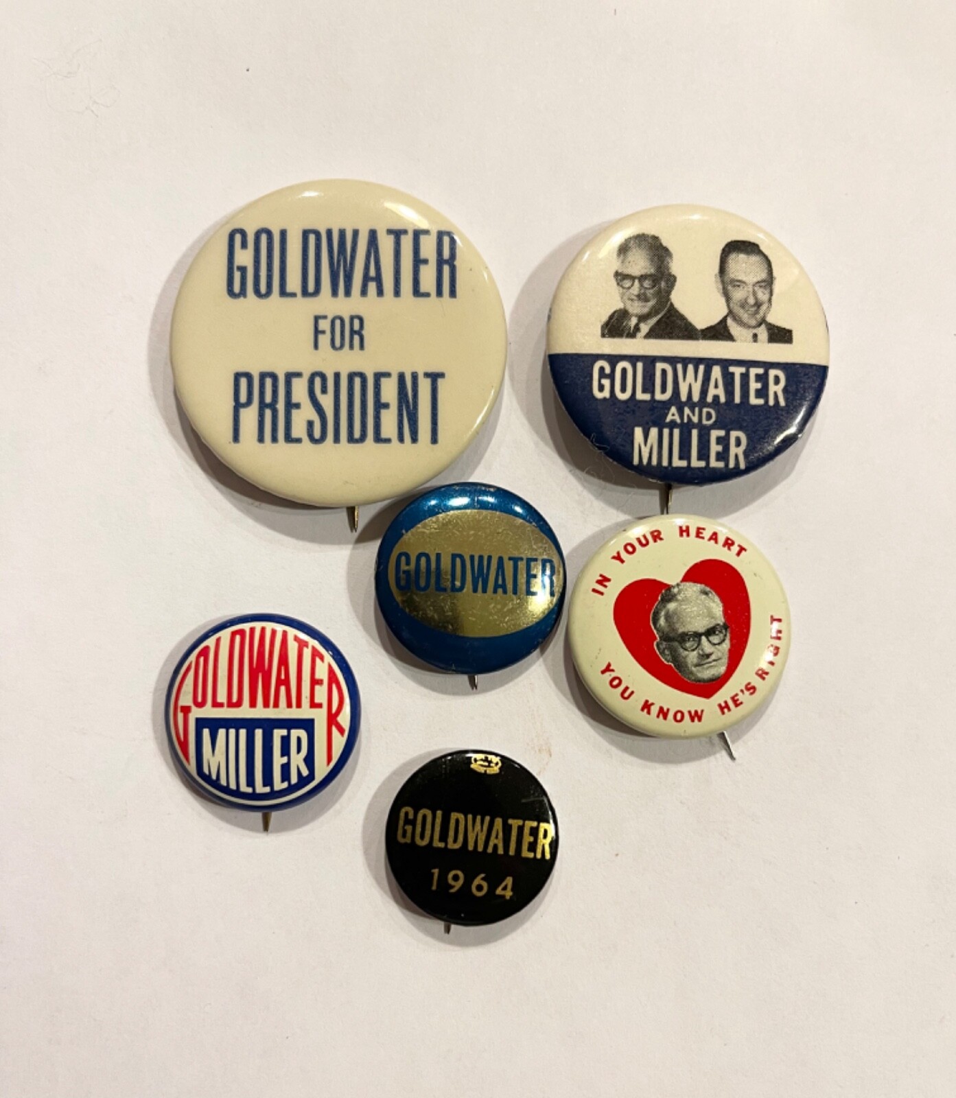 1964 BARRY GOLDWATER & BILL MILLER CAMPAIGN BUTTONS - GROUP E | eBay