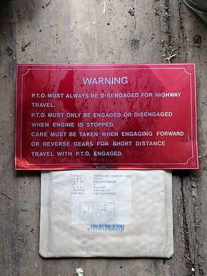 PTO ENGAGEMENT WARNING DECAL P/N 8410927 | eBay UK