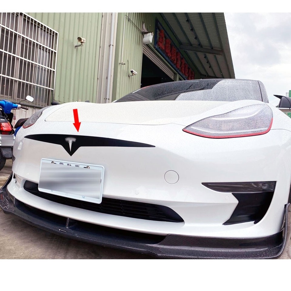 For Tesla Model 3 4DR Fastback Front Grille Look Sticker Matte Black ...
