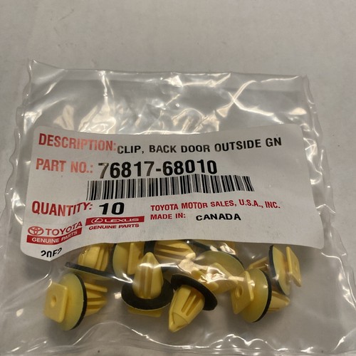10-PC PK Genuine Toyota (2010-2020) Clip, B/Door Outside Garnish 76817 ...
