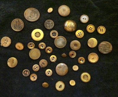 Lot Of Assorted Old Vintage Brass Buttons | eBay
