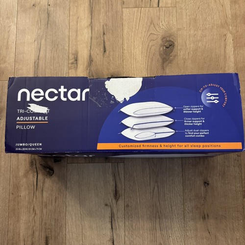 Nectar Tri-Comfort Adjustable Pillow, Cooling, Memory Foam, Jumbo/Queen ...