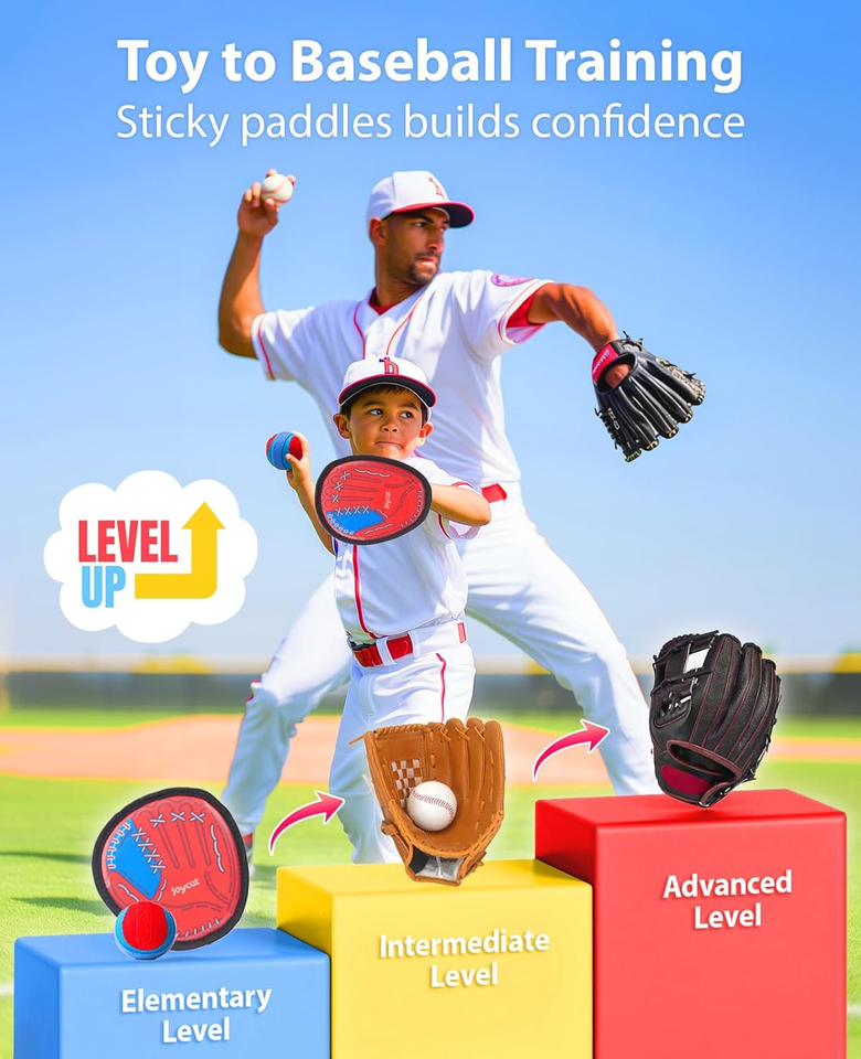 Toss and Catch Ball Game Set,Kids Toddler Baseball Glove,Beach Yard ...