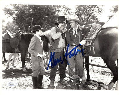 GENE AUTRY AUTOGRAPHED 8x10 VINTAGE PHOTO GREAT POSE WITH HORSES JSA | eBay