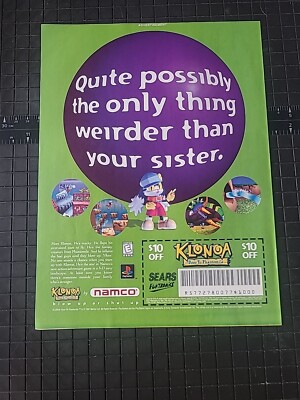 Klonoa Door To Phantomile Playstation Print Ad 1998 8x11 Great To Frame ...